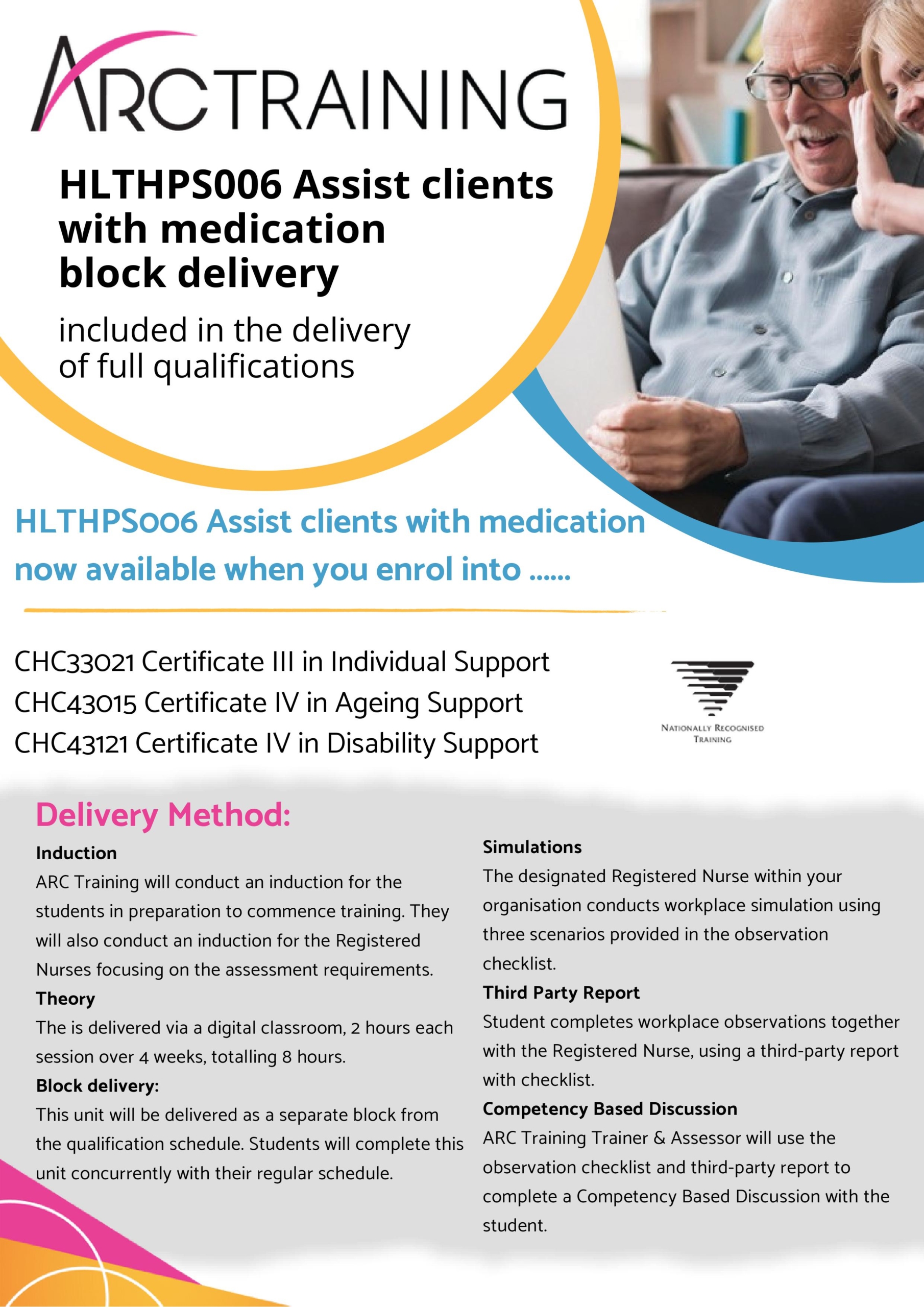 HLTHPS006 Assist clients with medication block delivery | ARC Training